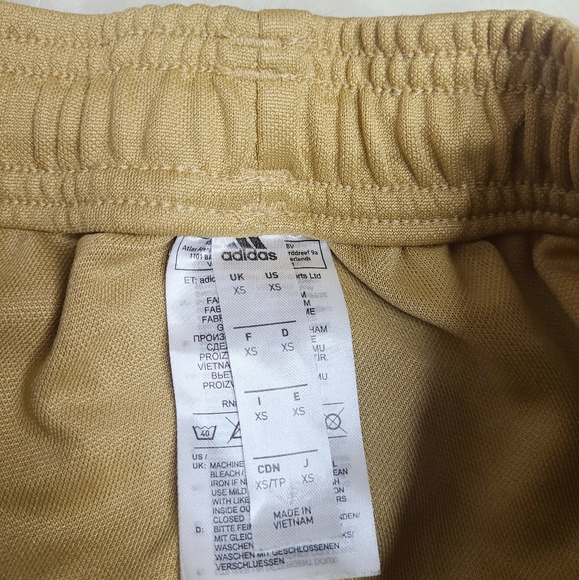 adidas | Pants & Jumpsuits | Adidas 3 Stripe Gold Black High Rise ...